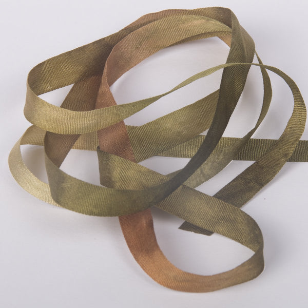 Ribbon - Hand-Dyed Silk - Tuscan Olive DL 26 - Colour Streams